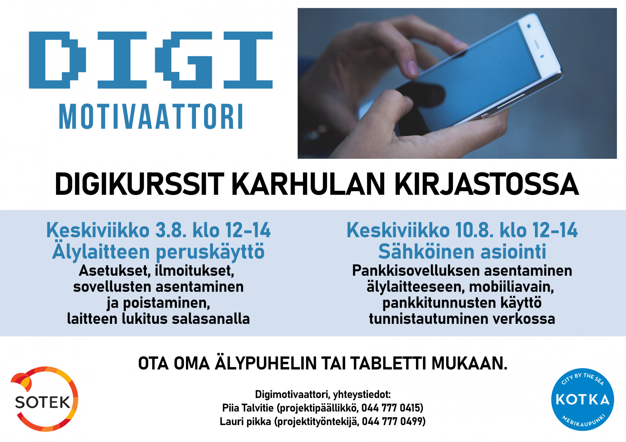Digikurssit Karhulan kirjastossa | Kotkan kaupunki